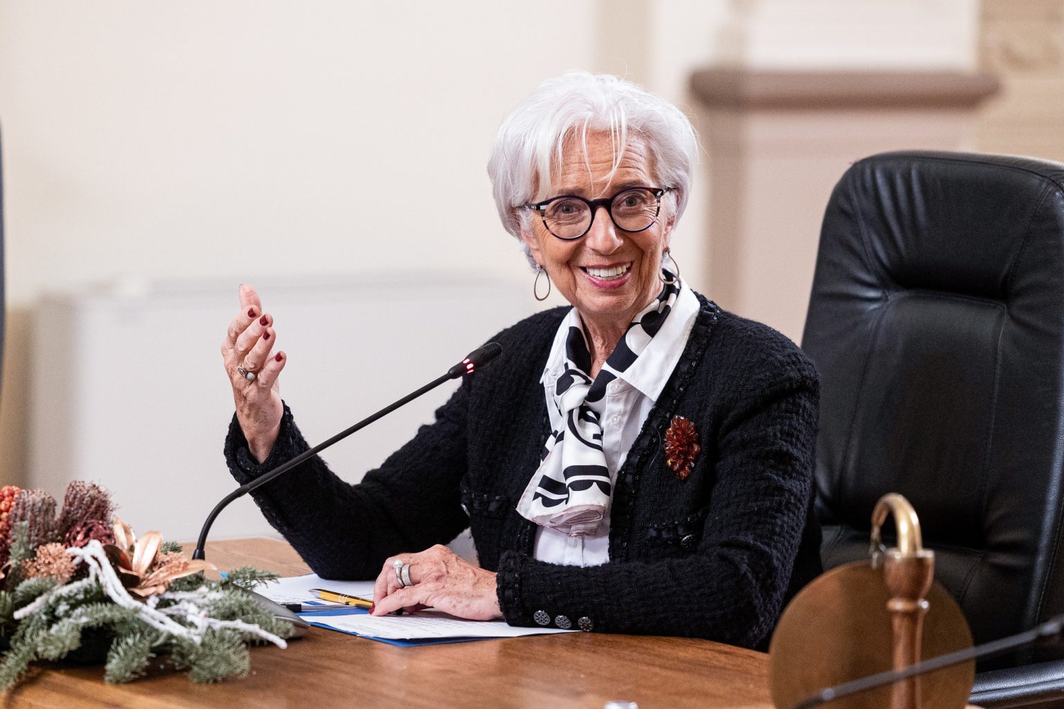 ECB pirmininkė Christine Lagarde susitikimo su VU studentais Lietuvos ...